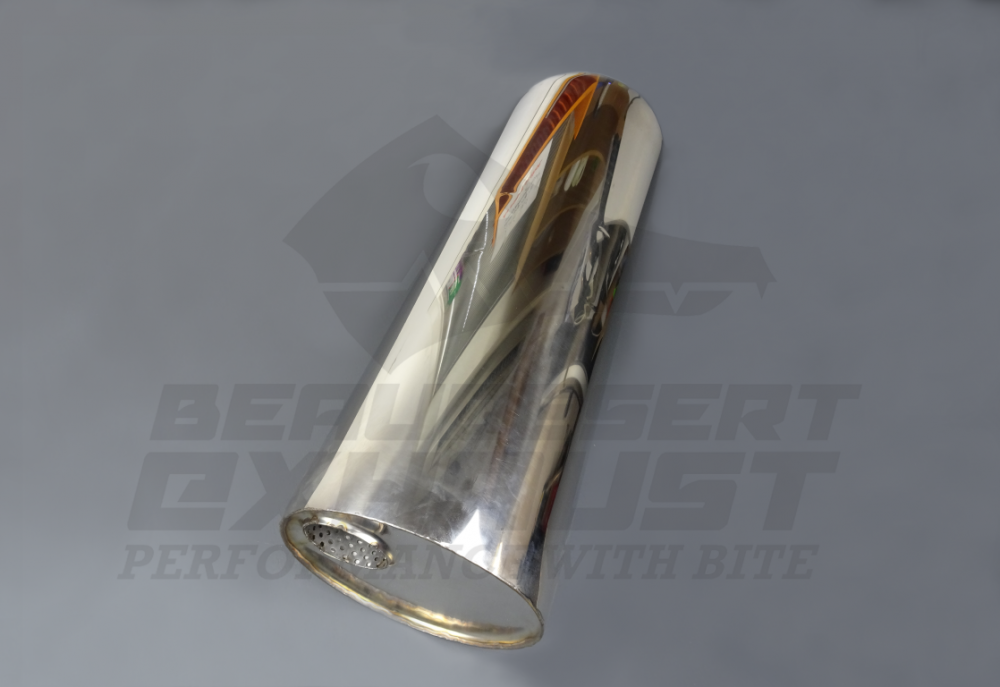 2 1/2in 600 x 200 O/C Stainless Steel Chambered Round Muffler ...